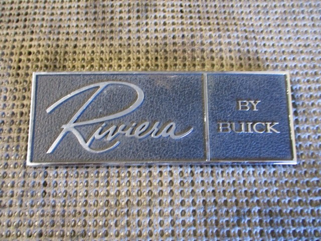 Vintage Buick "RIVIERA" Emblem Nameplate 1963 1964 1965 1966 1967 1968 ...
