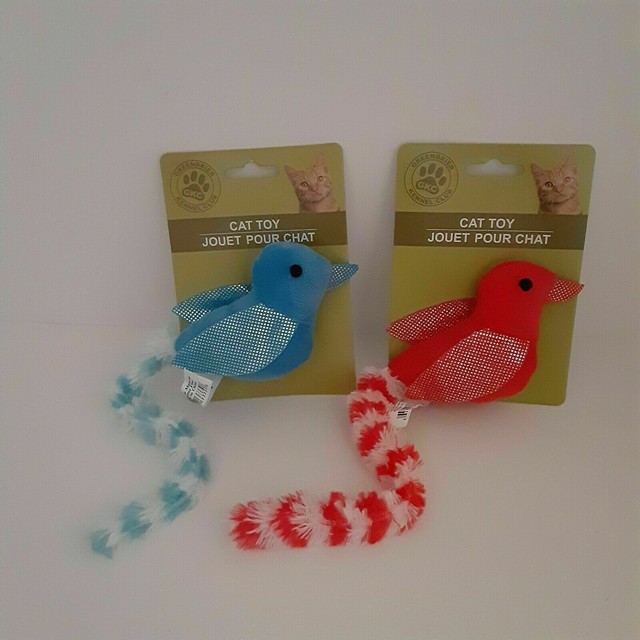 Cat Kitten Plush Toy Birds Red Blue Long Tail Greenbrier Kennel Club ...