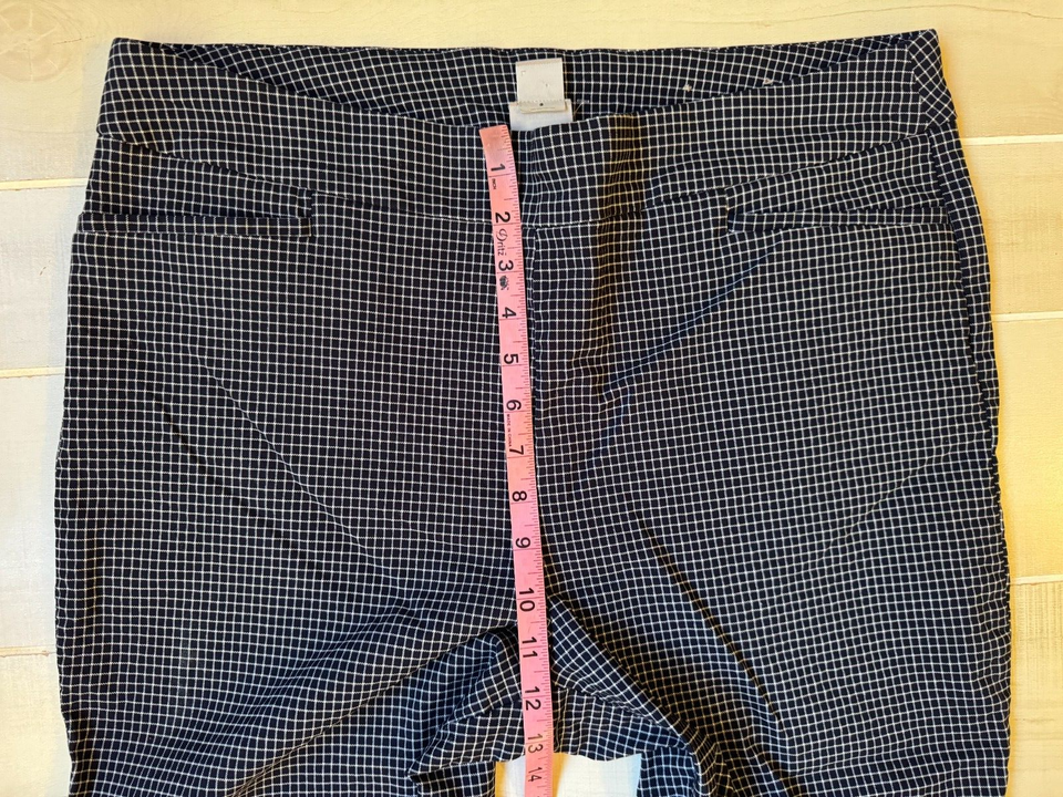 Chico's blue check pull on pants size 3R US 16 27.5" women's | eBay UK