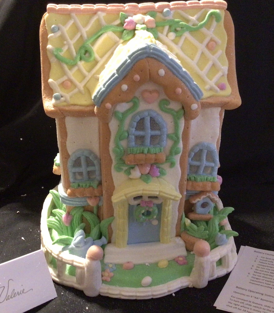 Yellow Easter Gingerbread Light Up House smadiasoft.com