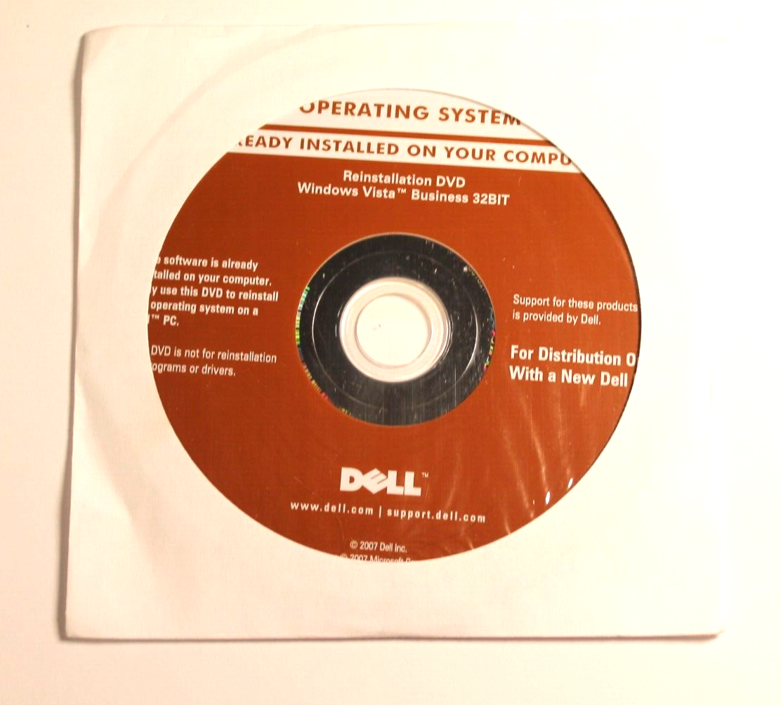 Dell Windows Vista Business 32-bit Re-Installation DVD Disc Unused | eBay