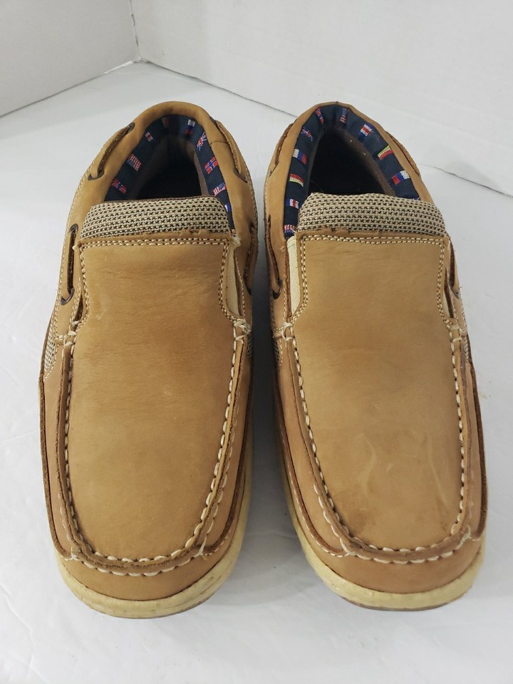 REEL LEGENDS Boat Shoes Mens (Size 10 M) Catamaran Slip On Leather Tan ...