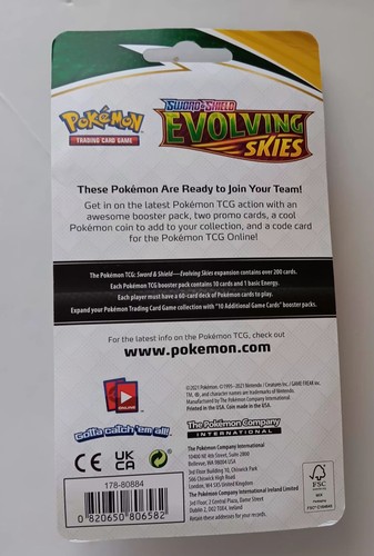 NIP Pokémon Evolving Skies Blister Pack Coin Octillery / Remoraid code ...