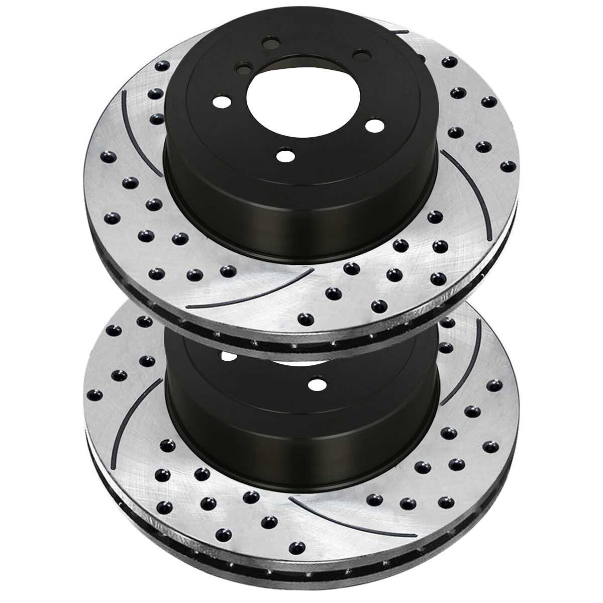 Front Drilled Slotted Brake Rotors Black Pair 2 for BMW Z4 330Ci 320i ...