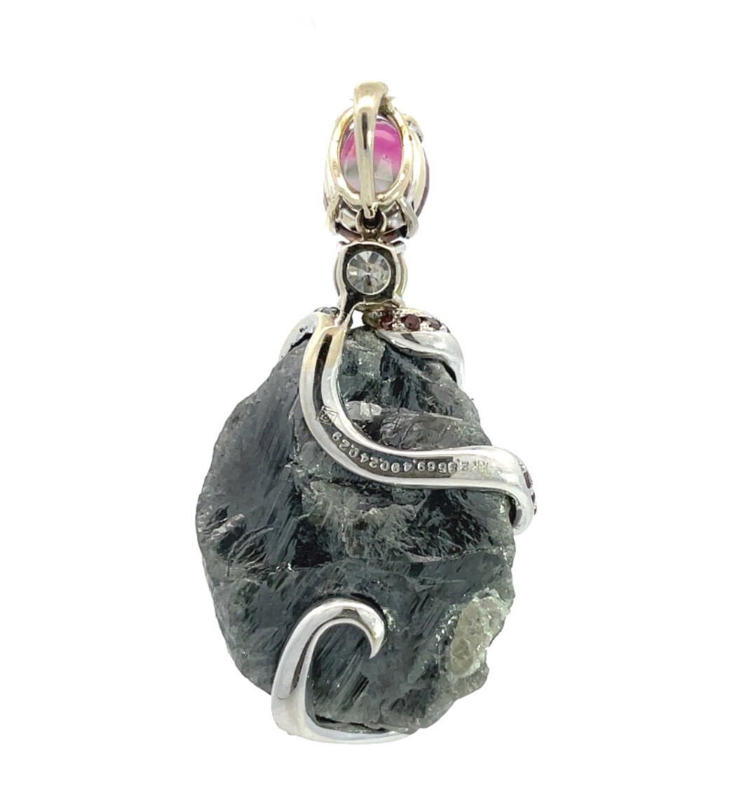 69ct Diamond Tourmaline Small Diamond & Gems 18k Gold Pendant | eBay