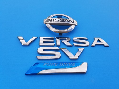 2012-2019 NISSAN VERSA SV PURE DRIVE REAR EMBLEM BADGE SYMBOL SET OEM ...