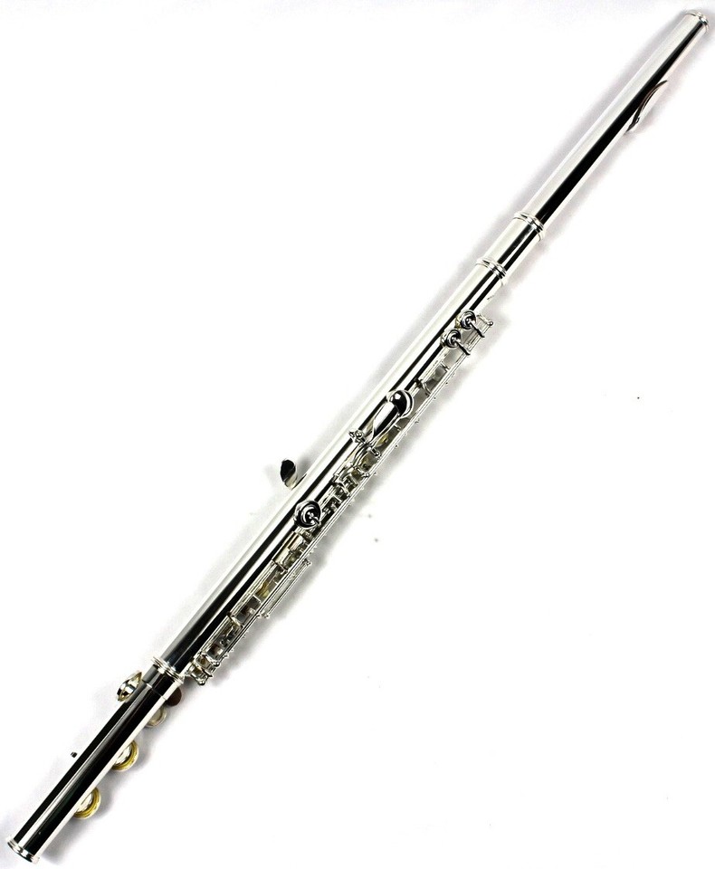 Italian Pads Engraved Design 16 Keys Close Hole Silver Plated Flute ...