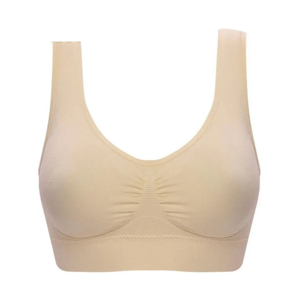 Womens Seamless Comfort Bra Comfy Shapewear Sports Stretch Crop Top ...