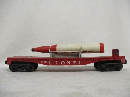 Lionel 6175 Rocket Flat Car in Red with Original Box Model Train B18-39 ...
