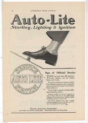 1919 Auto Lite Starting, Lighting, and Ignition Systems for Cars Ad ...