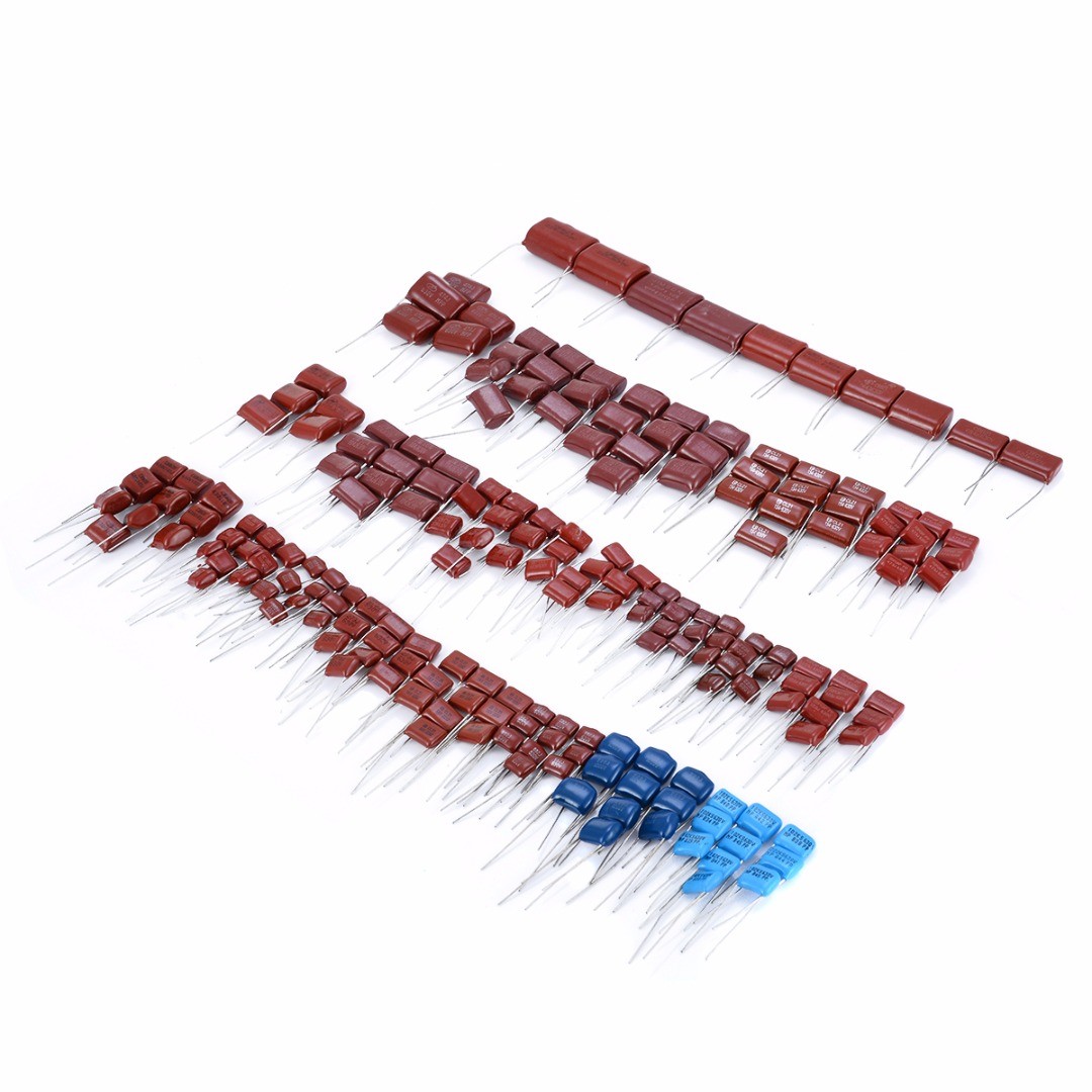 200Pcs 630V 25 values 0.001uf~2.2uf CBB Metal Film Capacitors ...