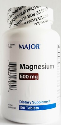 Major Magnesium 500mg 100ct Tablets -Expiration Date 12-2026 | eBay