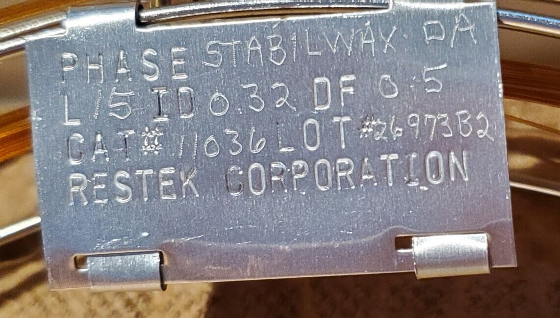 Restek GC Capillary Column Stabilwax-DA 15m 0.32mm ID 0.50µm Cat 11036 ...