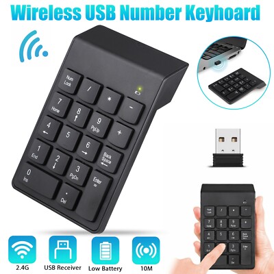 USB Wireless Number Pad Numpad Numeric Keypad Number Keyboard For ...