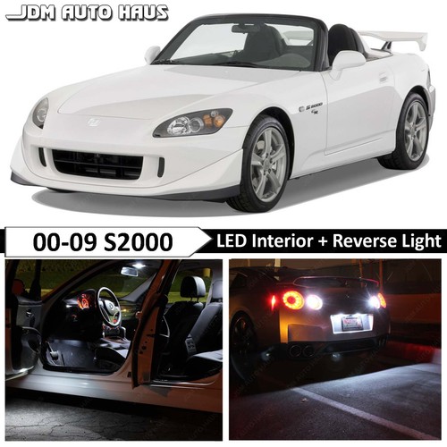 White Interior + Reverse LED Lights Bulbs Package Fits Honda S2000 2000 ...