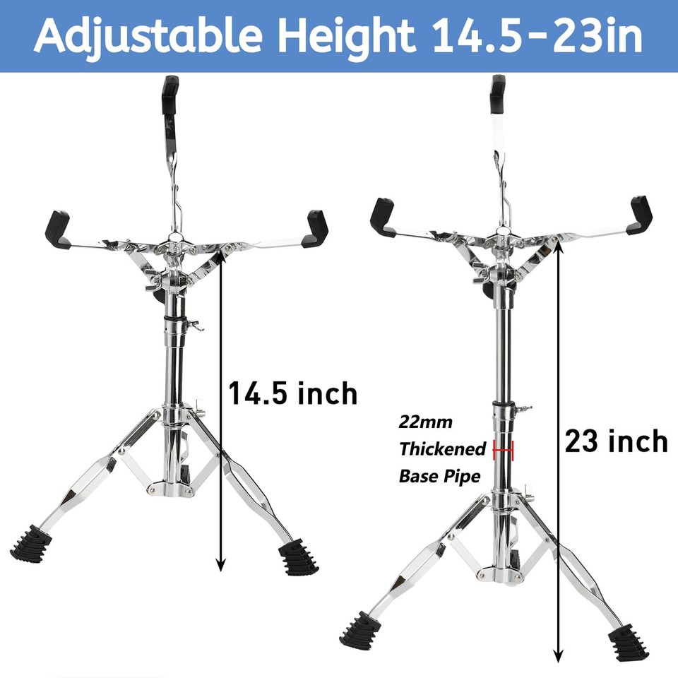 Snare Drum Stand with Drum Sticks Holder, Double Braced Tripod Snare ...