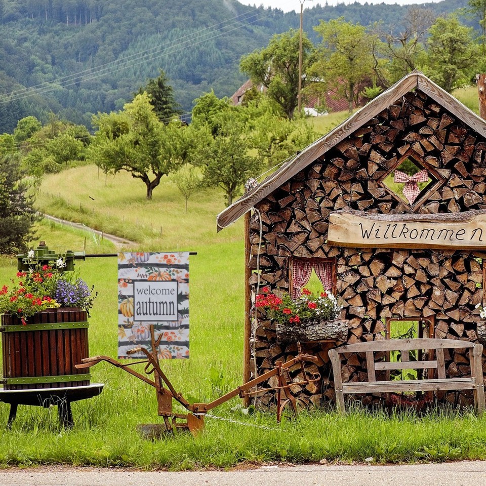 2pcs Autumn Garden Flags Pumpkin Pattern Garden Flag Fall Welcome | eBay UK