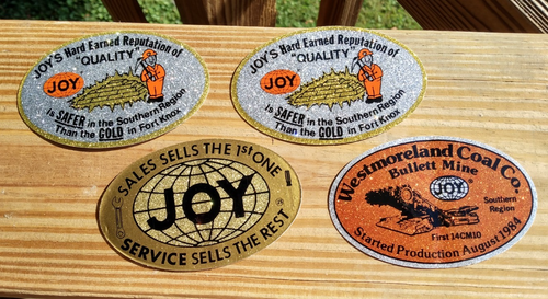 Vintage JOY Mining Stickers 10 pc. Lot ~Coal Mining ~ $ 10.00 & No ...