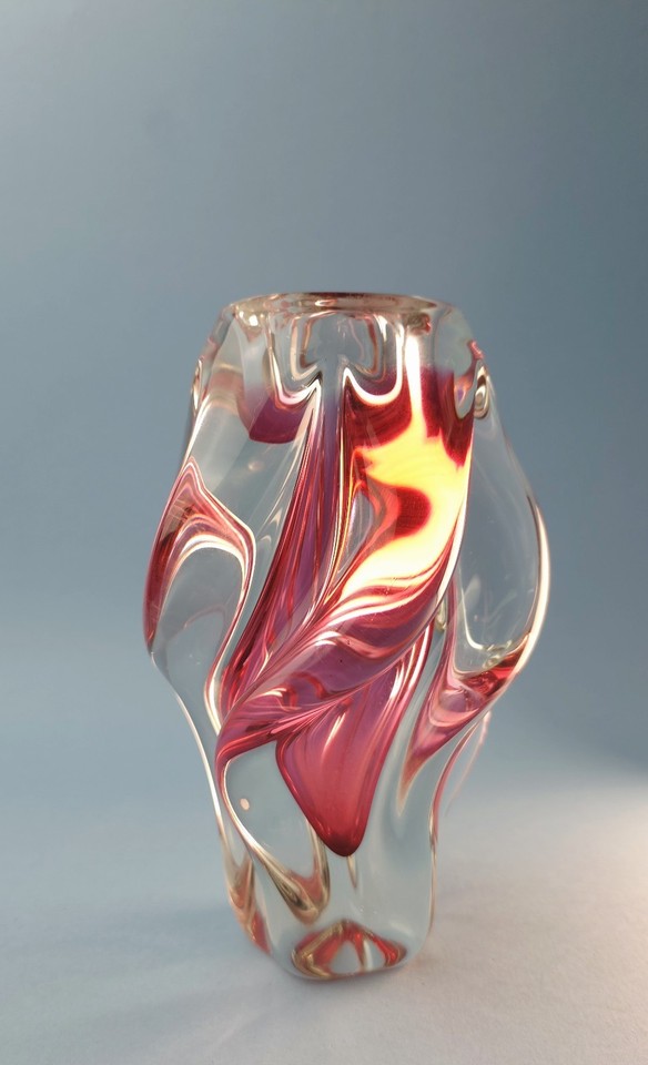 Chribska Glass Vase Josef Hospodka Design 1960s Czech Art Glass Sklo ...