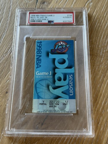 1998 NBA FINALS GAME 2 TICKET BULLS JAZZ MICHAEL JORDAN LAST DANCE PSA ...
