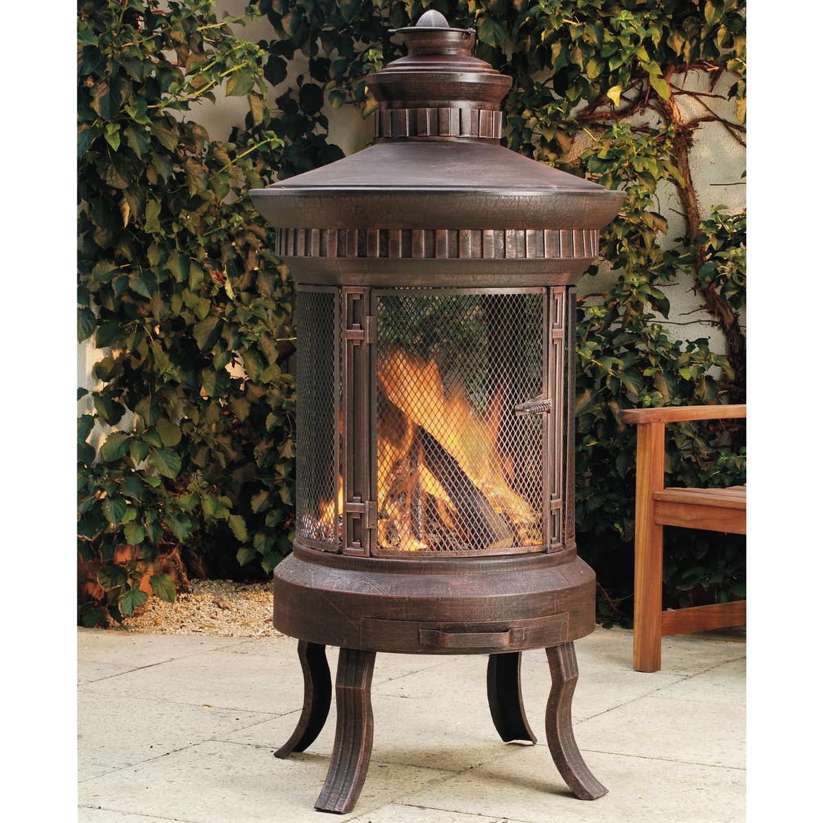 Decorative Fire Pit 2 Sunnydaze Decor, Round 2 Tone Fire Pit Cover