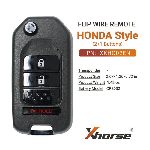 10PCS Xhorse Wire Universal Flip Remote Key For Honda Style 2+1 Button ...