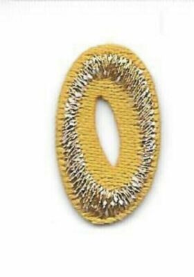 5/8" Gold Script Cursive Alphabet Lowercase Letter o Embroidered Patch ...