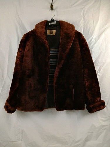 Vintage Brown Mouton Lamb Fur Jacket by Fur Label Authority S/M Medium ...