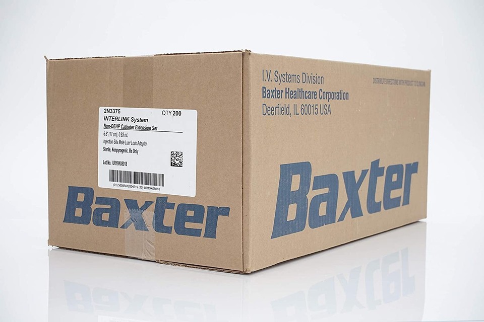 Baxter 2N3375 Extension Set 5 Inch Tubing 1 Port 0.9 mL Priming Volume ...