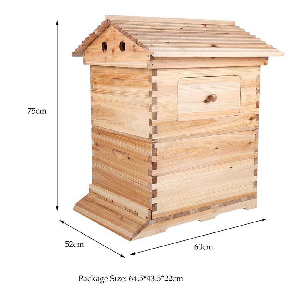 3 Layers Auto Bee Hive + Brood Box + 2 Super Boxes 7x Bee Frames ...