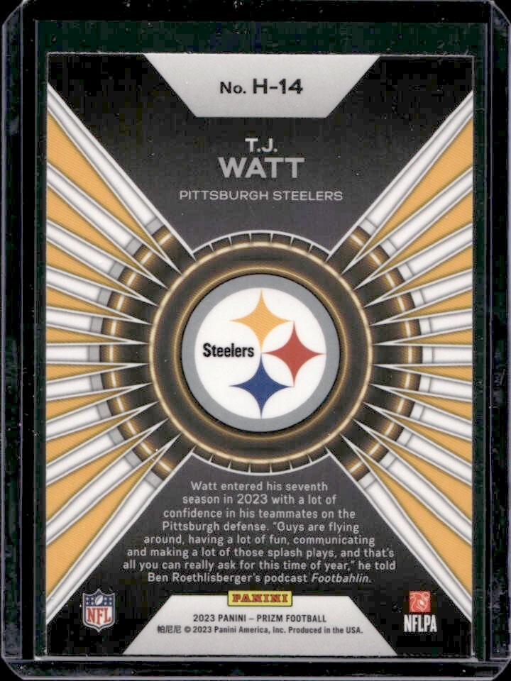 2023 Panini Prizm - Hype Silver Prizm #H-14 T.J. Watt | eBay