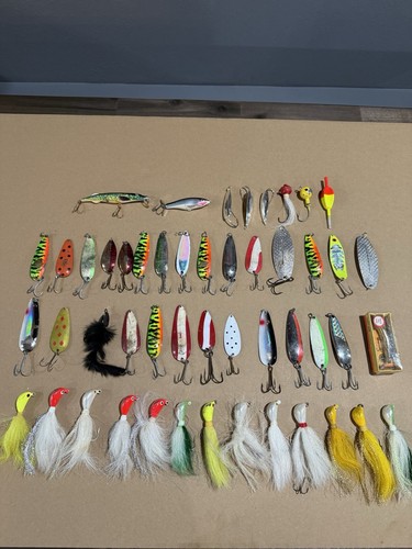 Lot of (50) Random Fishing Lures - Krocodile Spoons Jigs Red Devil ...