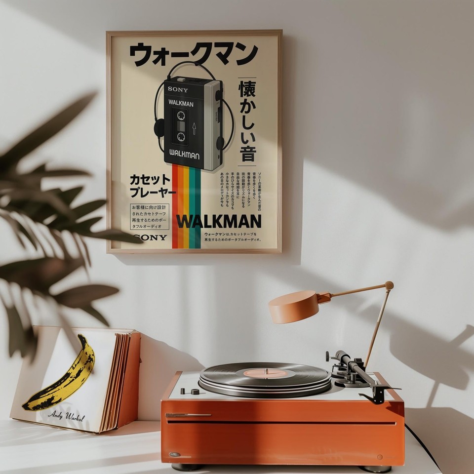 Sony Walkman Poster – Japanese Retro 80s Tech Wall Art Minimal Design ...