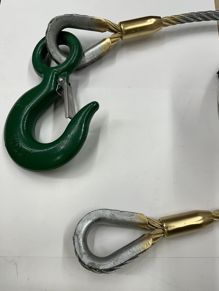 5/8 x 35' Steel Core Wire Rope Winch Line Tow Cable Extension Eye Hook ...
