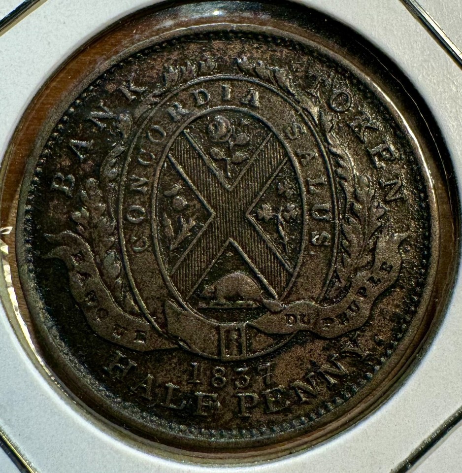 CANADIAN COLONIAL TOKEN BANQUE DU PEUPLE RIBBON LC-8C1, BR-522 | eBay