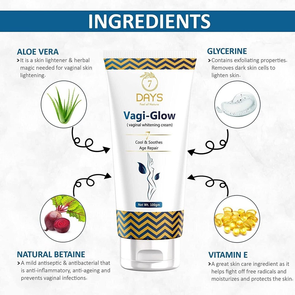 7 Days Intimate Area Lightening & Whitening Cream 100gm Intimate Area ...