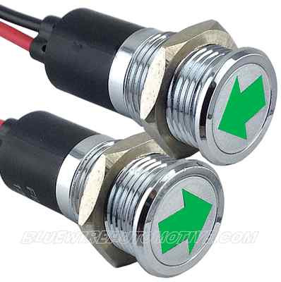 SS DASH GREEN ARROW TURN SIGNAL INDICATORS PILOT LIGHT 14mm, CAR, TRUCK ...