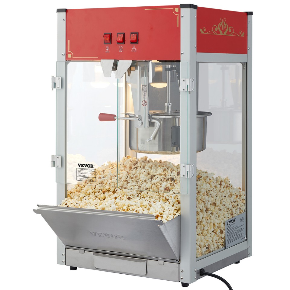 Popcorn Popper Machine 12 Oz Countertop Popcorn Maker 1440W 80 Cups Red ...