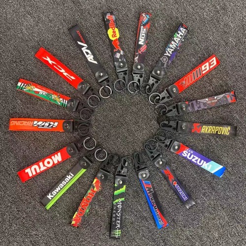 Variety of Motorcycle Keyring MotoGP Motocross Car keychain wrist strap ...