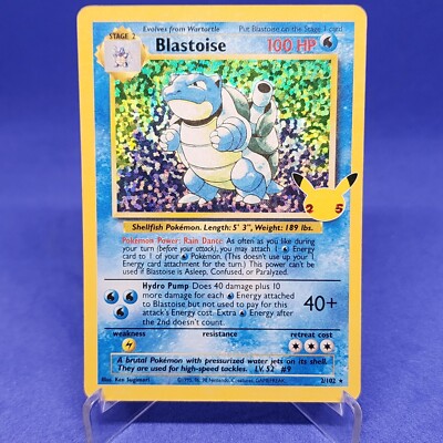 Pokémon TCG Blastoise Celebrations: Classic Collection 2/102 Holo Holo ...