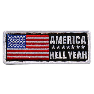 America Hell Yeah USA Flag Patriotic Patch [4.0 X 1.5 -iron on Sew on ...