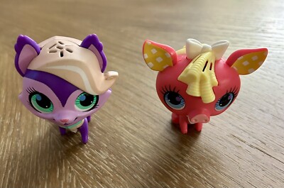 Littlest Pet Shop LPS Sweet Snackin Pets #3081 Cat #3082 Pig (Sounds ...