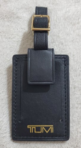 New Tumi Black Leather Luggage Name Tag with Gold-Tone Buckle | eBay