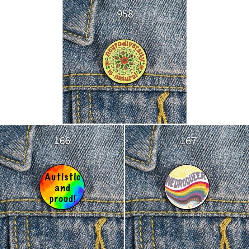 Round Autistic Symbol Metal Lapel Pin Badge Jewelry Actually Autistic ...