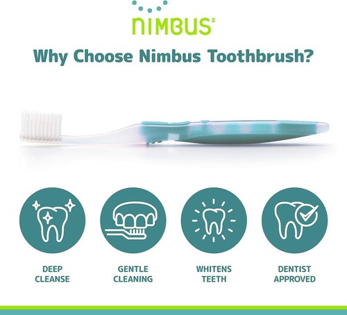 NIMBUS Extra Soft Toothbrushes (Regular Size Head), Periodontist Design ...