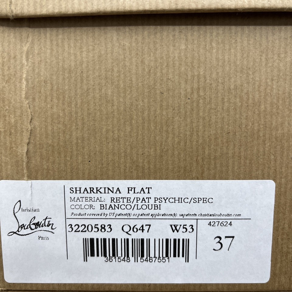 Christian Louboutin Sharkina Flat Bianco/Loubi | Women’s Size 7 US | 37 ...