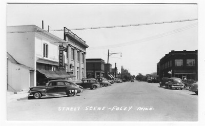 1940's Era Foley Minnesota Main Street Real Photo Postcard RPPC | eBay