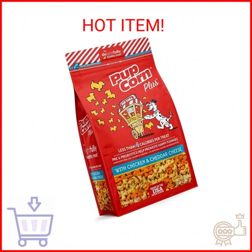 Pup corn Plus Puffed Dog Treats with Prebiotics and Probiotics Chicken ...