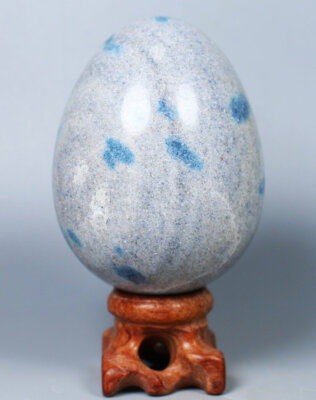 Rare Blue AZURITE in K2 JASPER Granite Crystal Sphere Egg w/Rosewood ...