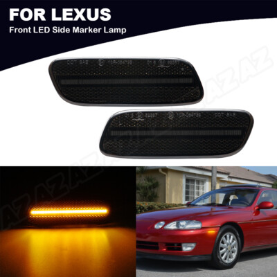 2Pc LED Side Marker Turn Signal Light For Lexus 92-00 SC300 SC400 Smoke ...